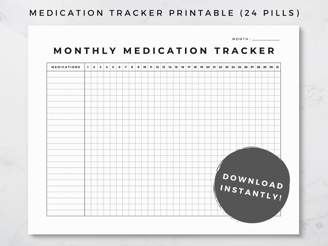 Medication Tracker Printable, Medication List, Daily Medication Log Printable, Medicine Tracker ...