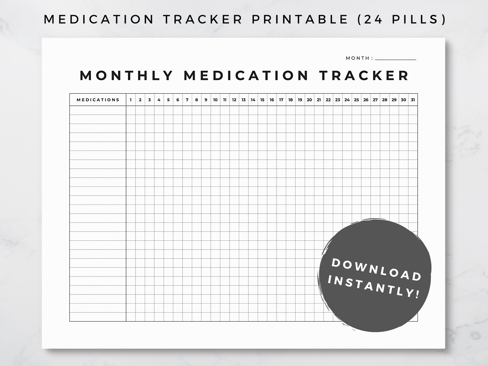 Medication Tracker Printable, Medication List, Daily Medication Log ...