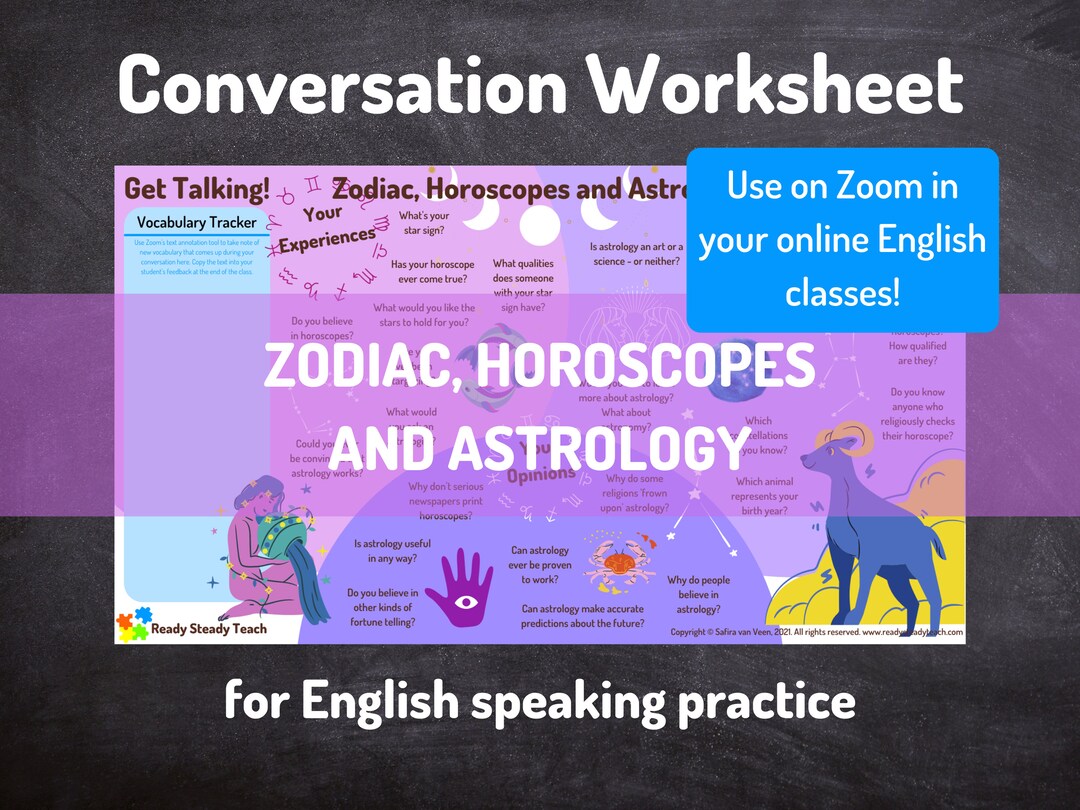 ZODIAC Conversation Worksheet for Online English / ESL Classes ...