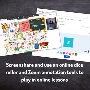 SCHOOL Board Game for English / ESL / TEFL Classes. Play on Zoom ...