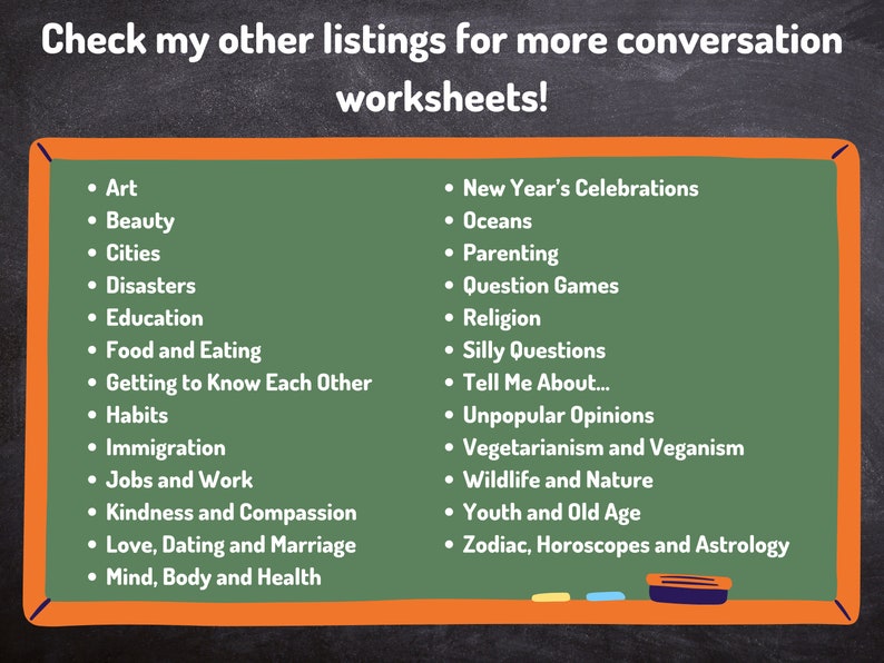 IMMIGRATION Conversation Worksheet for Online English / ESL - Etsy