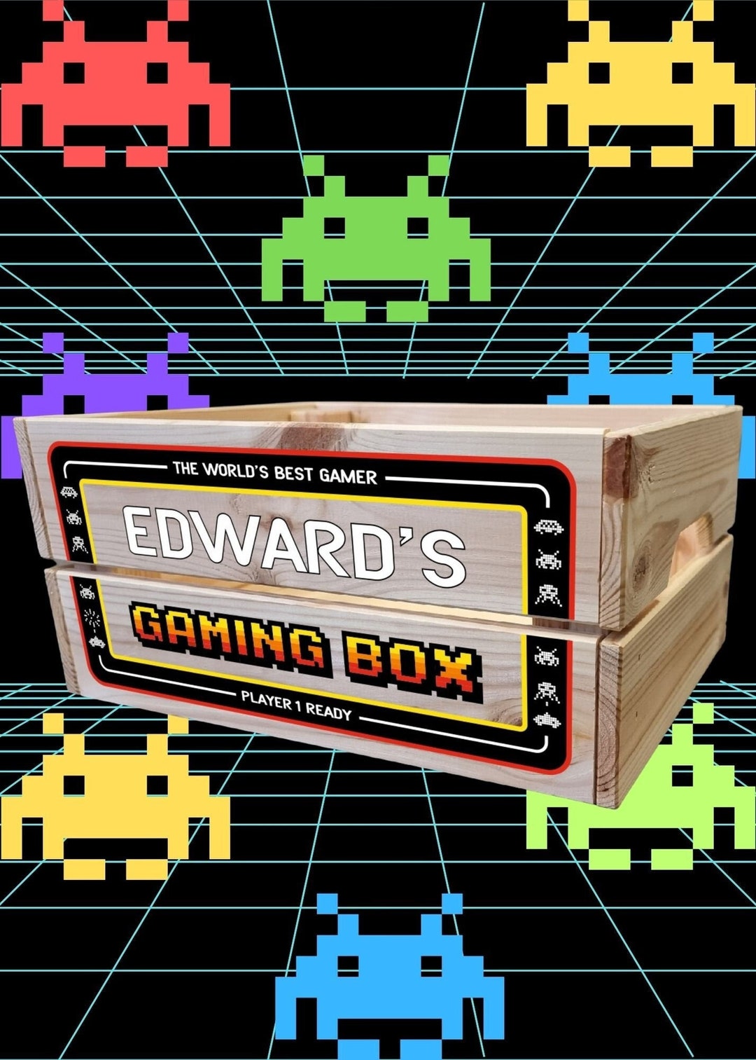 Retro Gaming Snack Crate Personalised Printed Snack Box Snack Crate ...