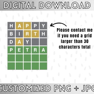 Customized Wordle Grid, PNG and JPG Personalized With Your Text, Sent ...