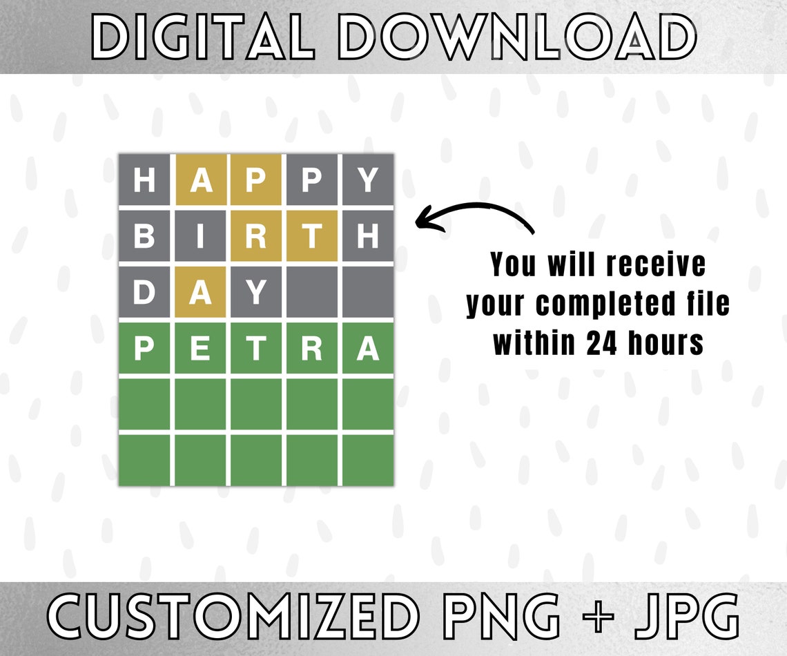 Customized Wordle Grid, PNG and JPG Personalized With Your Text, Sent ...