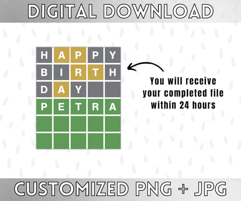 Customized Wordle Grid, PNG and JPG Personalized With Your Text, Sent ...