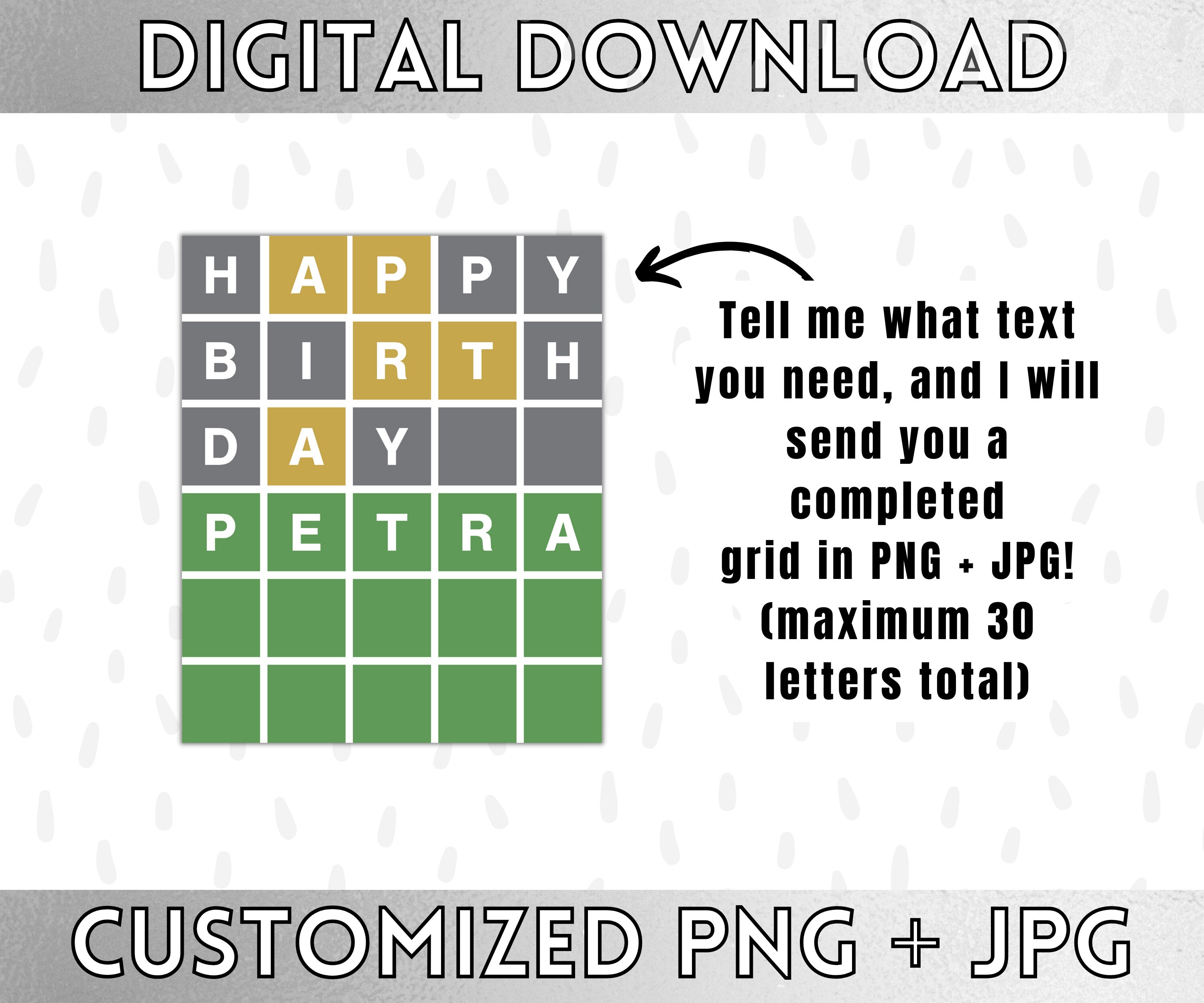 Customized Wordle Grid PNG and JPG Personalized With Your | Etsy UK