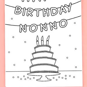Nonno Birthday Card Birthday Nonno Card Nonno Color Card Printable Card ...