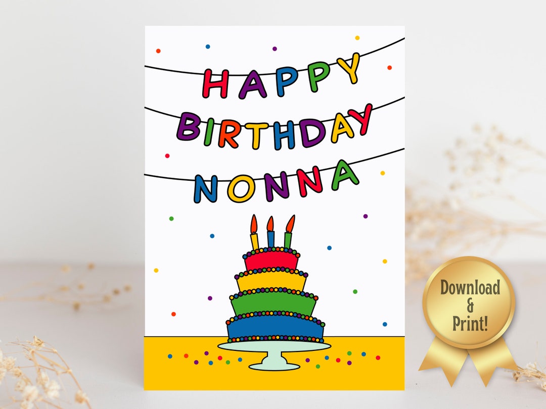 Printable Nonna Birthday Card Birthday Nonna Card Nonna Printable Card ...