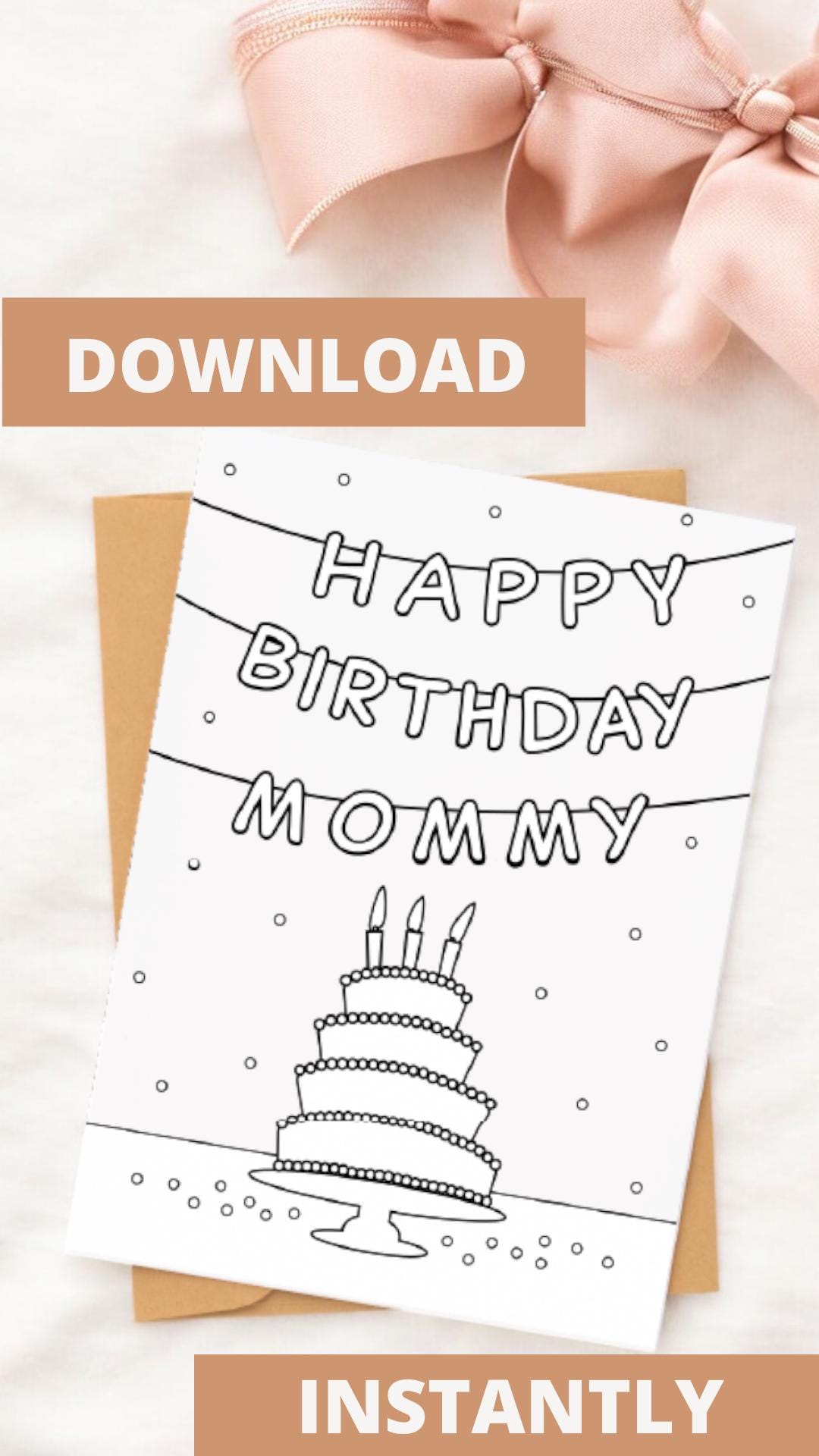 Mommy Birthday Card Birthday Mommy Card Mommy Color Card Printable Card ...