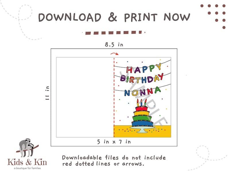 Nonna Birthday Card: Printable Color & Coloring Page (PDF) - Etsy