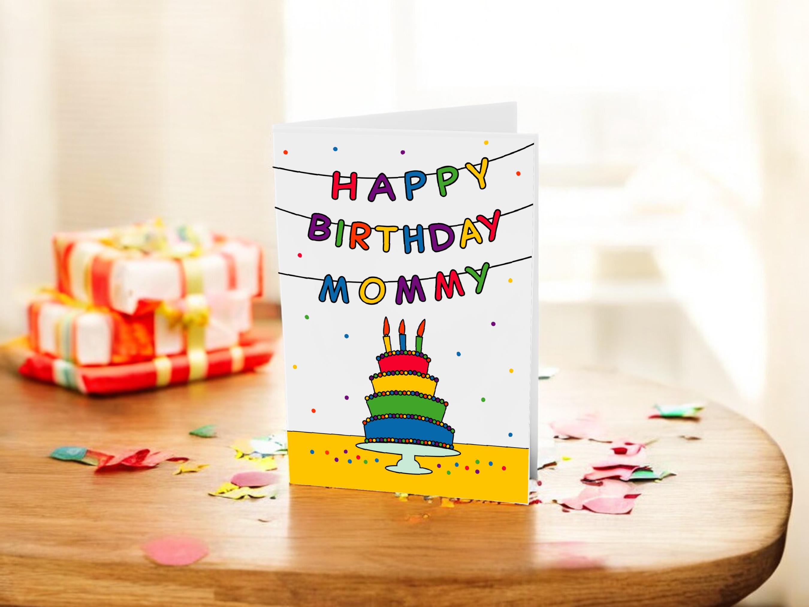 Mommy Birthday Card Birthday Mommy Card Mommy Color Card Printable Card ...
