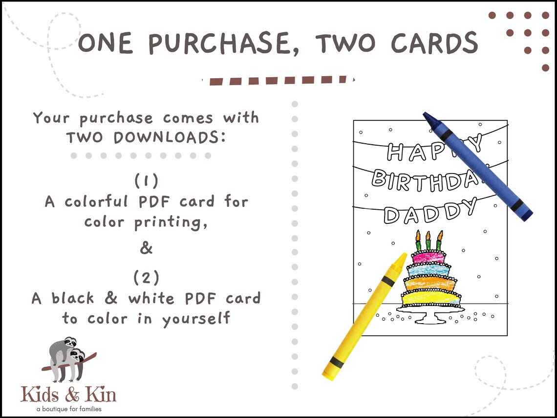 Daddy Birthday Card Birthday Daddy Card Daddy Color Card Printable Card ...