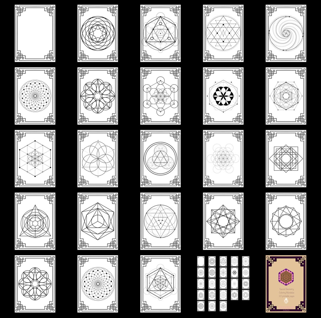 Sacred Geometry, 22 High Quality Coloring Mandalas, Mindfulness or ...