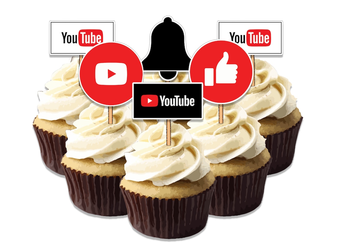 Instant Download- Youtube Party Cupcake Toppers- Youtube Party ...