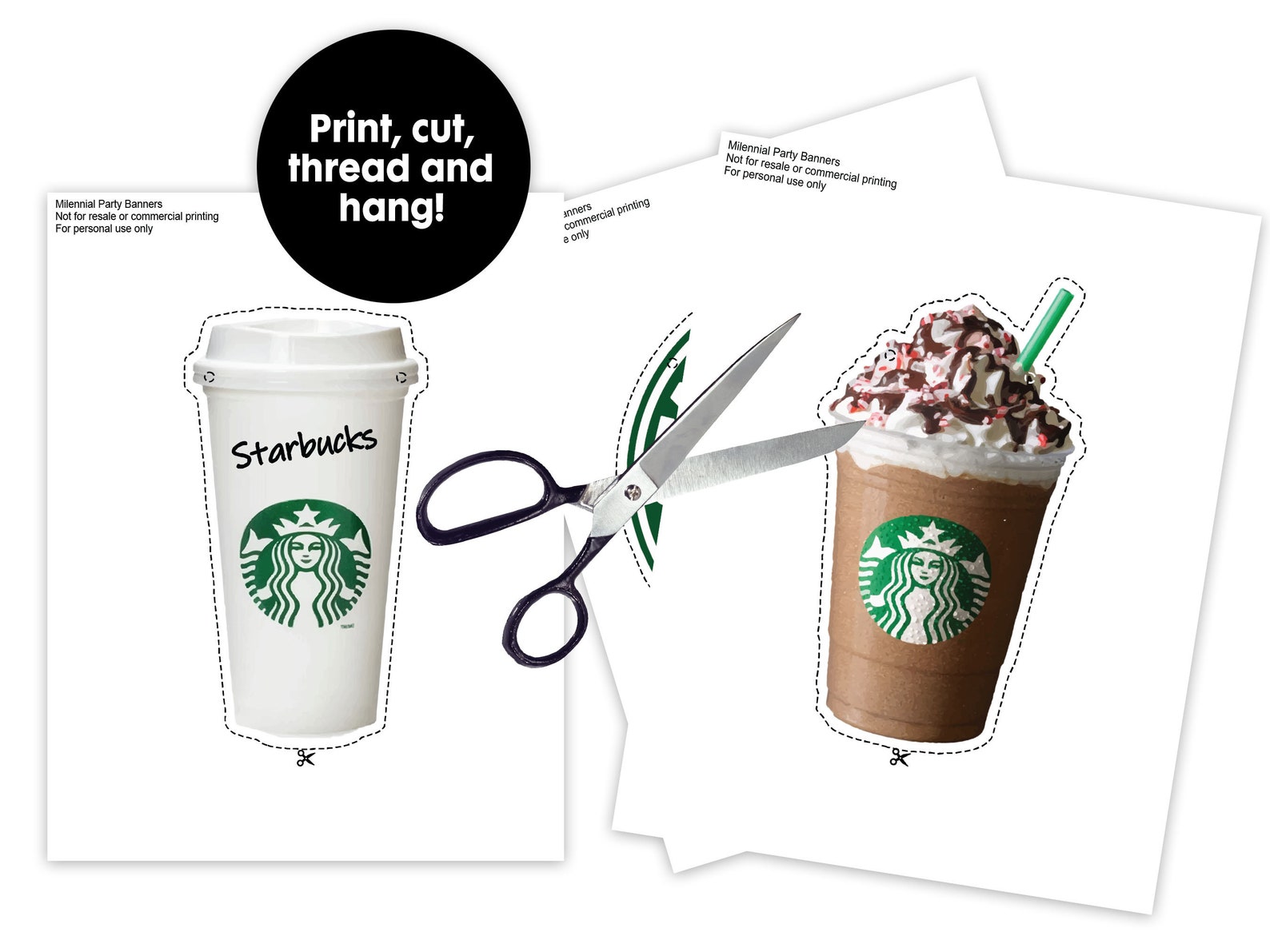 Instant Download Starbucks Banner Starbucks Birthday Banner | Etsy