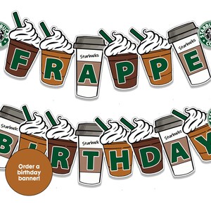 Instant Download- Starbucks Cupcake Toppers- FRAPPE Birthday Cake ...