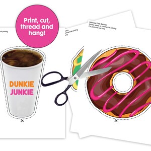 Instant Download- Dunkin Donut Inspired Banner- Dunkie Junkie Birthday ...