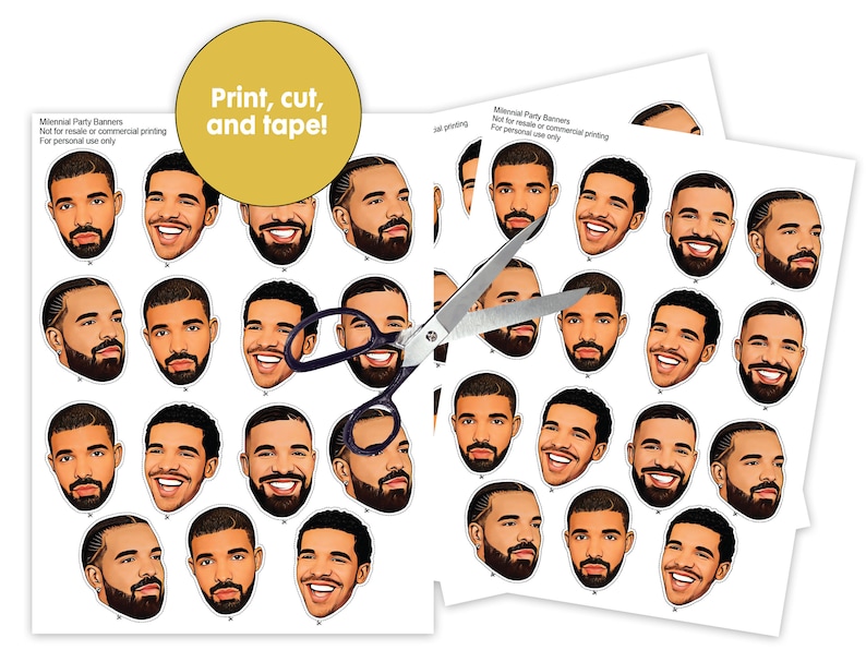 Instant Download- Drake Cupcake Toppers- Drake Birthday Cake Toppers ...