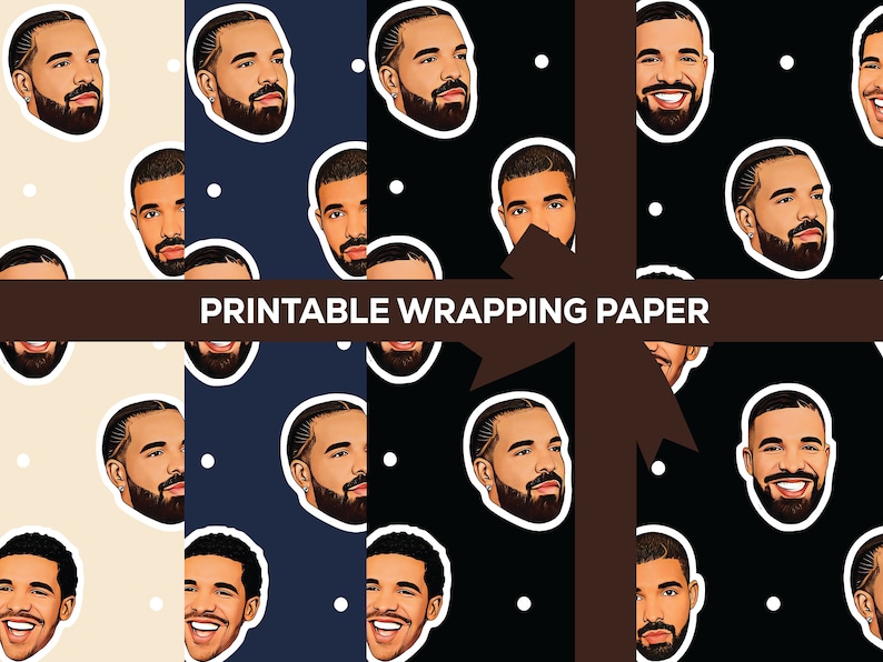 Instant Download- 8.5 X 11 Printable Drake Wrapping Paper - Drake ...