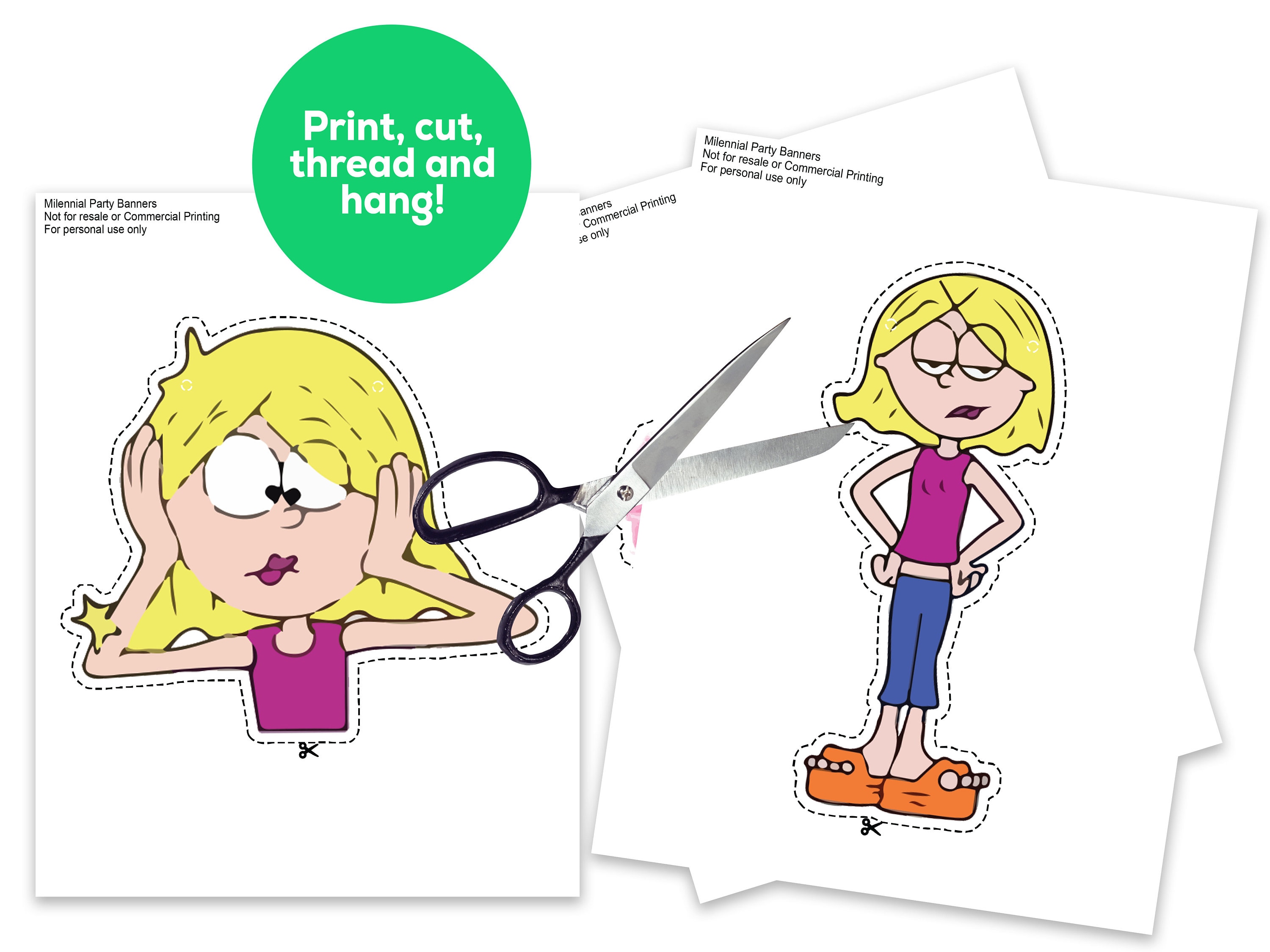 Instant Download- Cartoon Lizzie Mcguire Banner- Throwback Birthday ...
