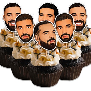 Instant Download- Drake Cupcake Toppers- Drake Birthday Cake Toppers ...