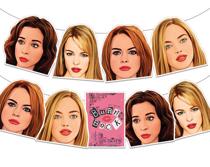 Instant Download Mean Girls Banner The Plastics Birthday Banner Mean Girls Theme Party Mean