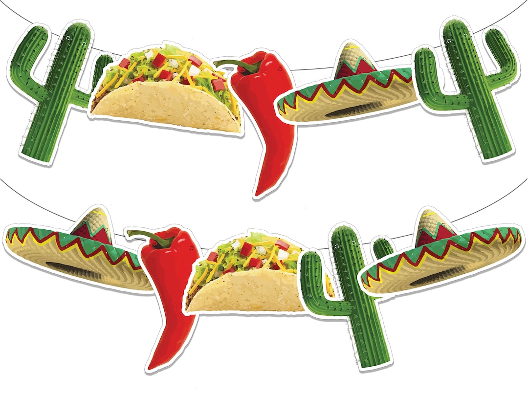 Instant Download- Taco Banner- Taco Fiesta Party Birthday Banner ...