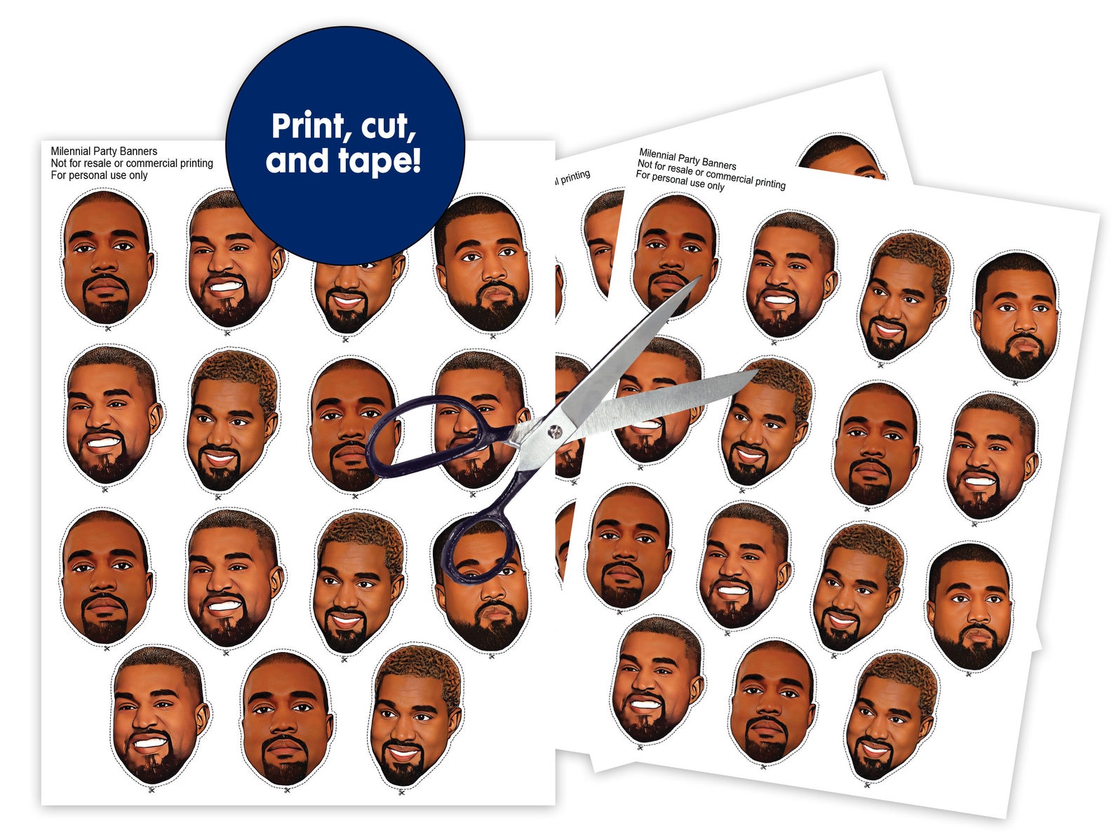 Instant Download- Kanye Cupcake Toppers- Kanye West Birthday Cake ...