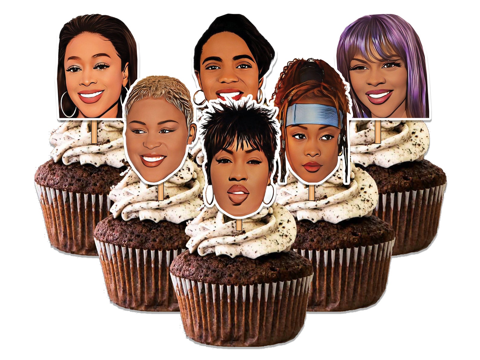 Instant Download- Female Rap Legends Cupcake Toppers- 90s 2000s Rapper ...