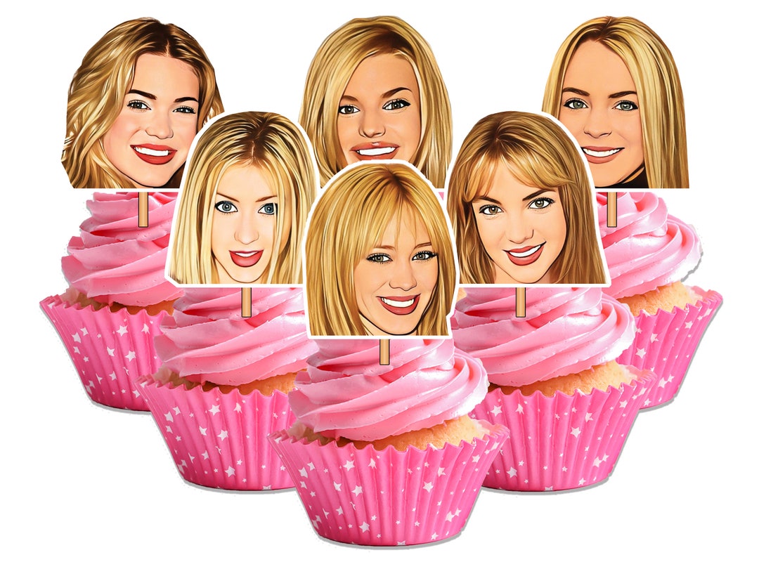 Instant Download- Y2K Pop Princess Cupcake Toppers- 90s 2000s Birthday ...