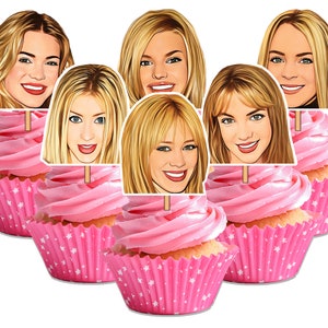 Instant Download- Y2K Pop Princess Cupcake Toppers- 90s 2000s Birthday ...