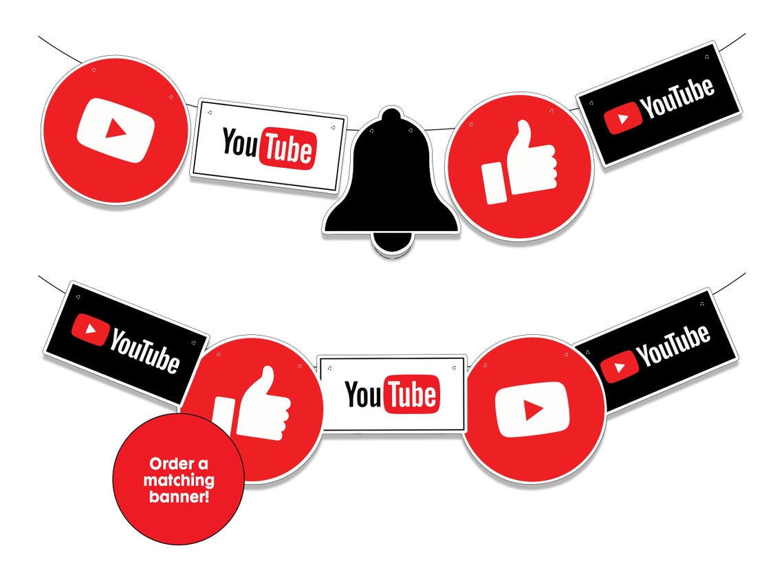 Instant Download- Youtube Party Cupcake Toppers- Youtube Party ...