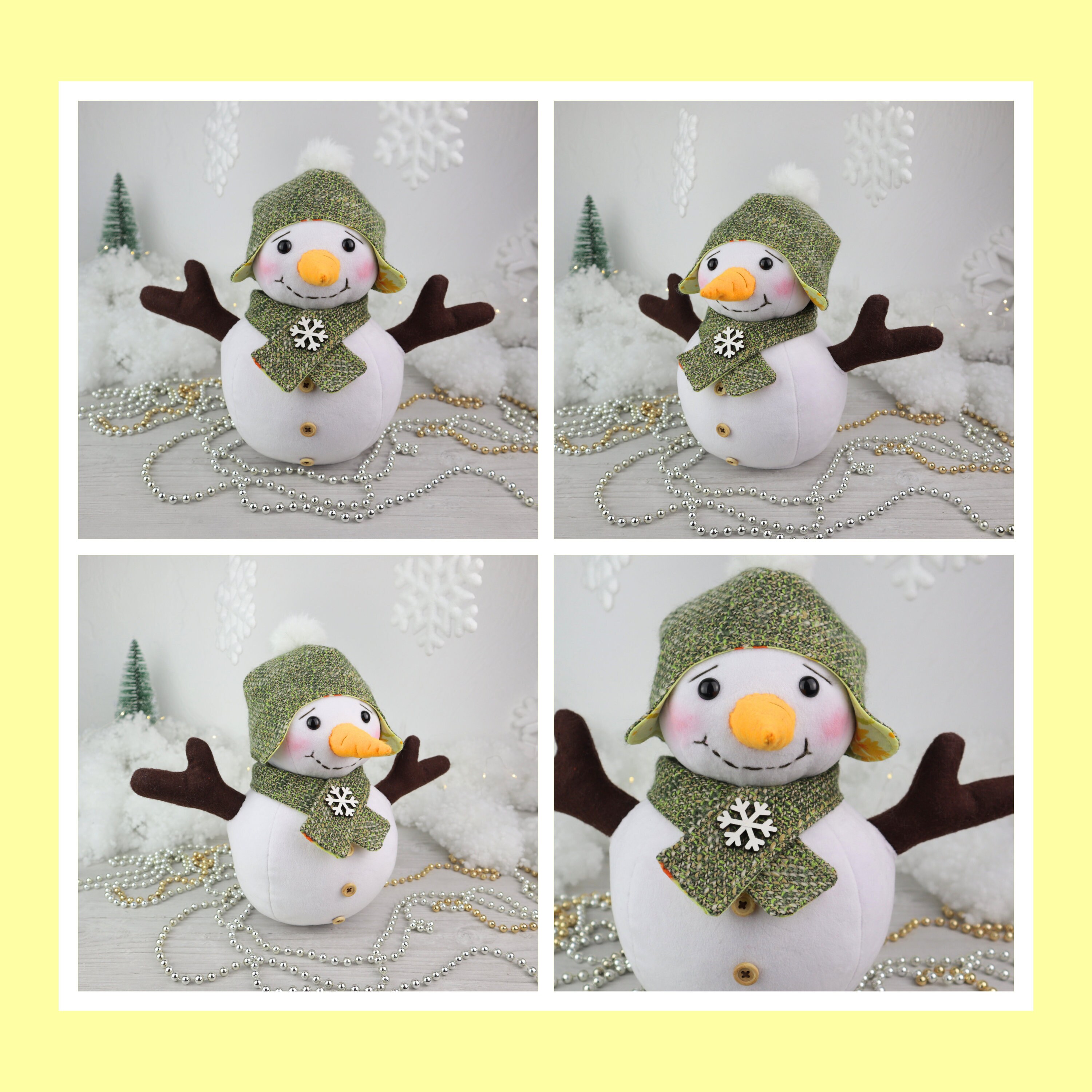 Snowman Plush Pattern PDF Winter Decor Sewing Pattern Do It Yourself - Etsy