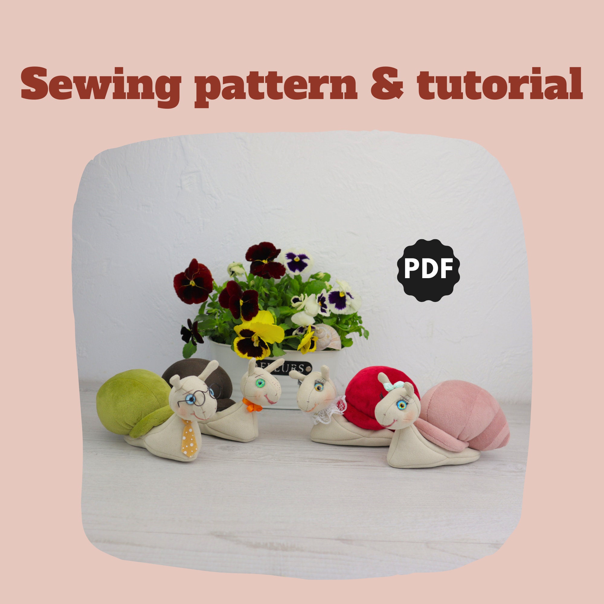 Snail Sewing Pattern PDF Digital Download Snail Decor Sewing With Your ...