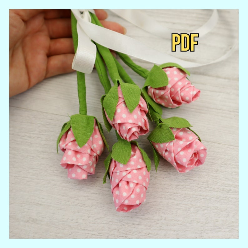 Flower Sewing Pattern Fabric Rose Easy DIY - Etsy