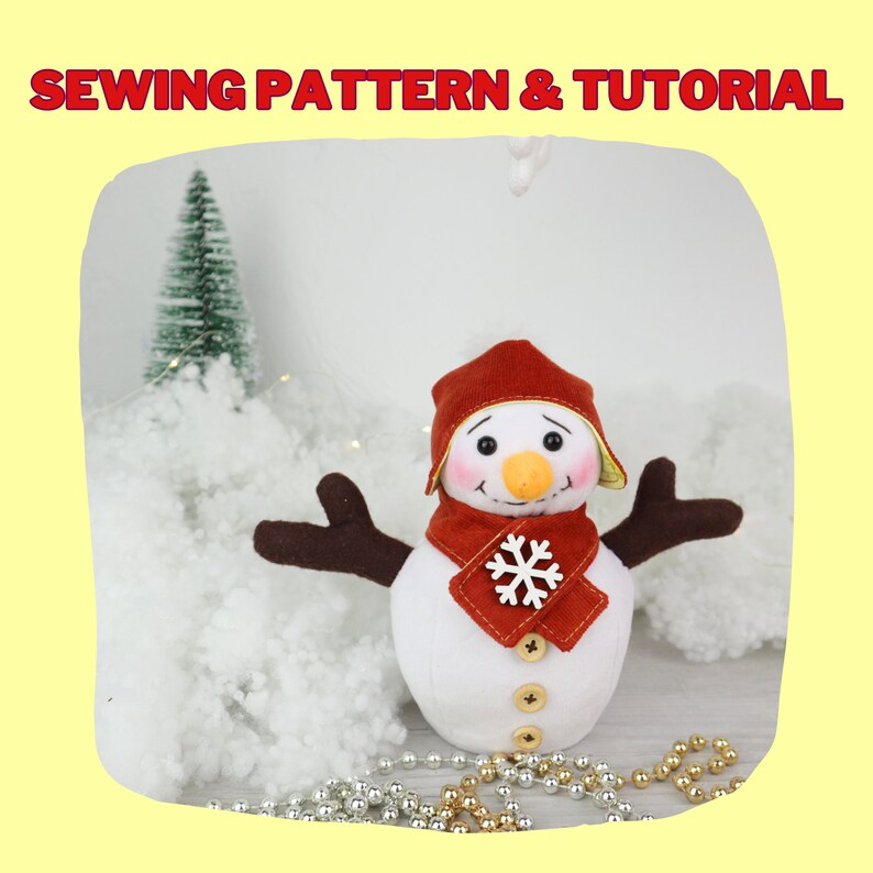 Snowman Plush Pattern PDF Winter Decor Sewing Pattern Do It Yourself - Etsy