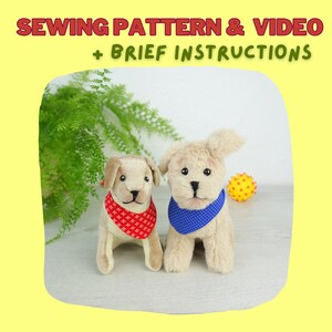 Dog Sewing Pattern PDF Digital Download Plush Dog Do It Yourself - Etsy