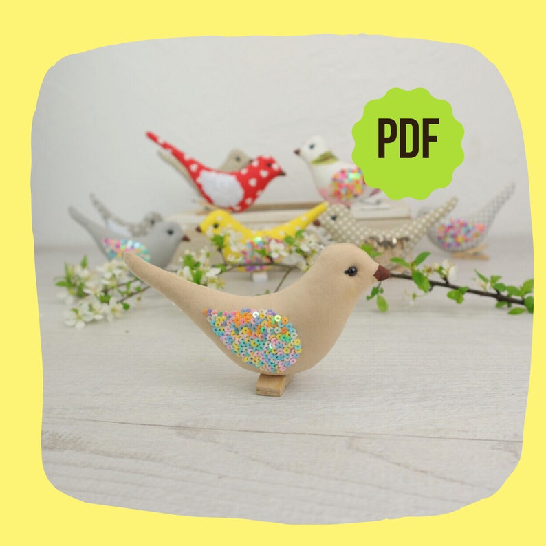 Bird Sewing Pattern PDF Pattern Do It Yourself Fabric Birds - Etsy