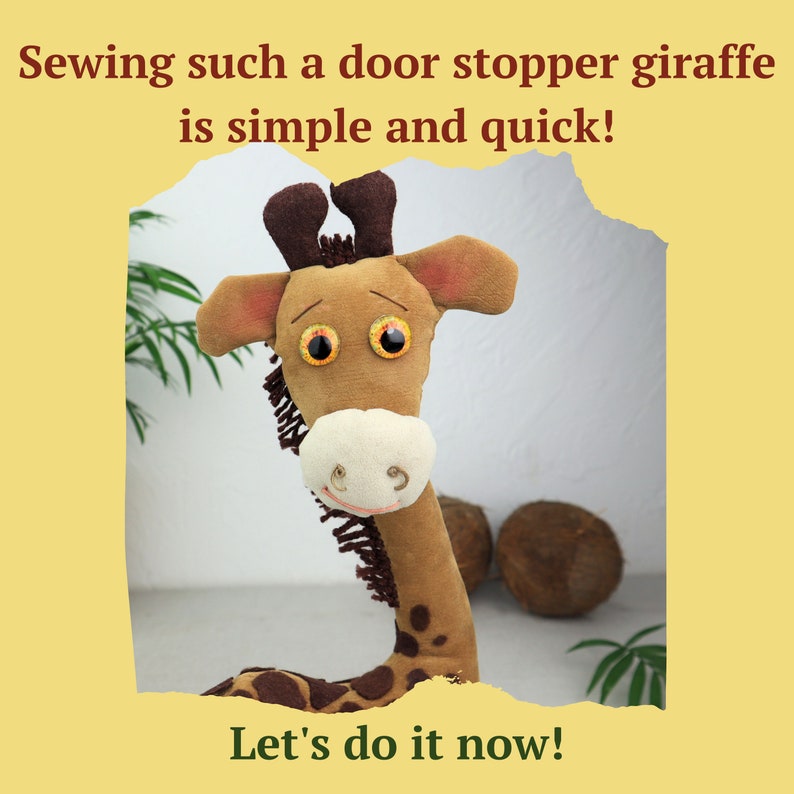 Giraffe Door Stop PDF Sewing Pattern Door Draft Stopper Make Your Own ...