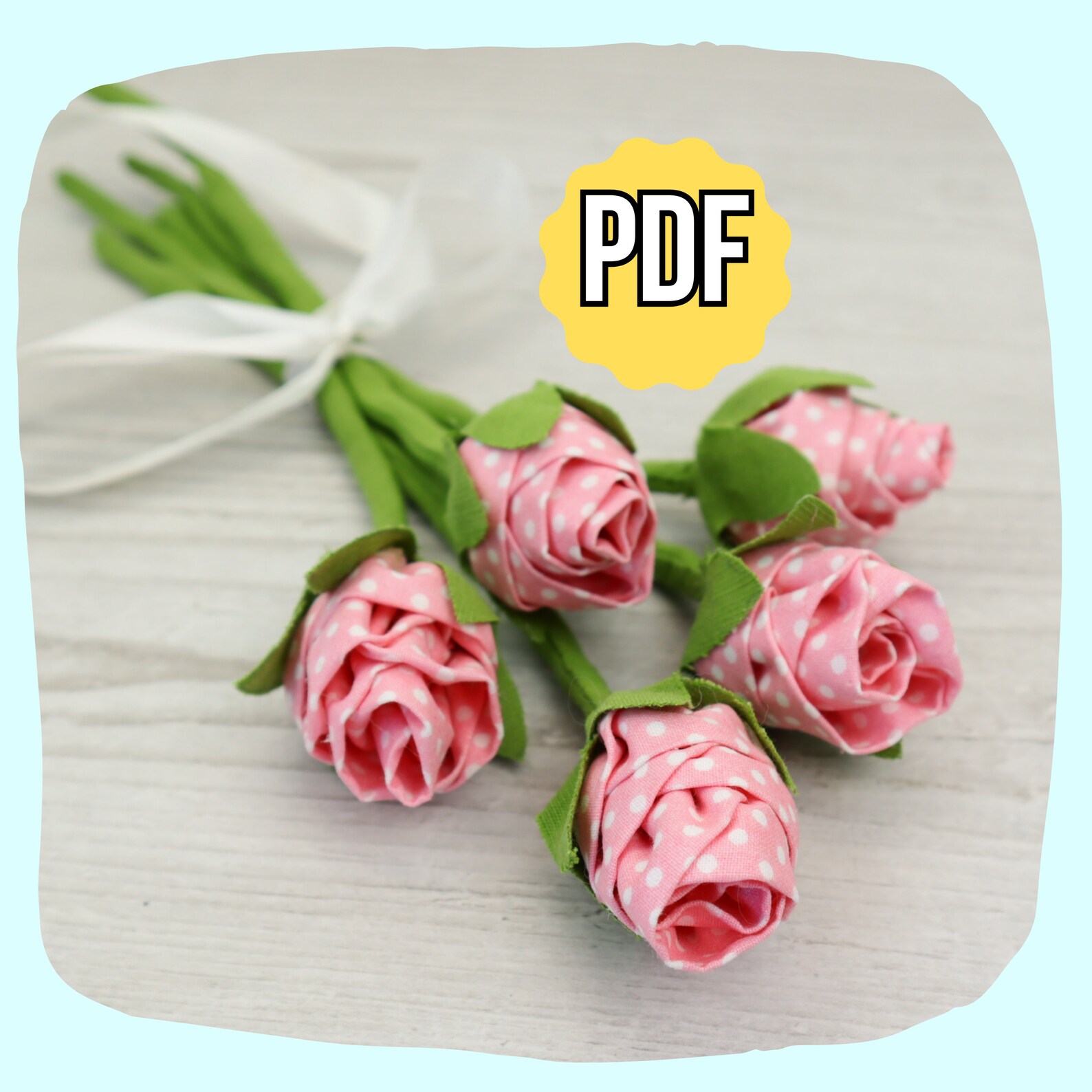 Flower Sewing Pattern Fabric Rose Easy DIY - Etsy