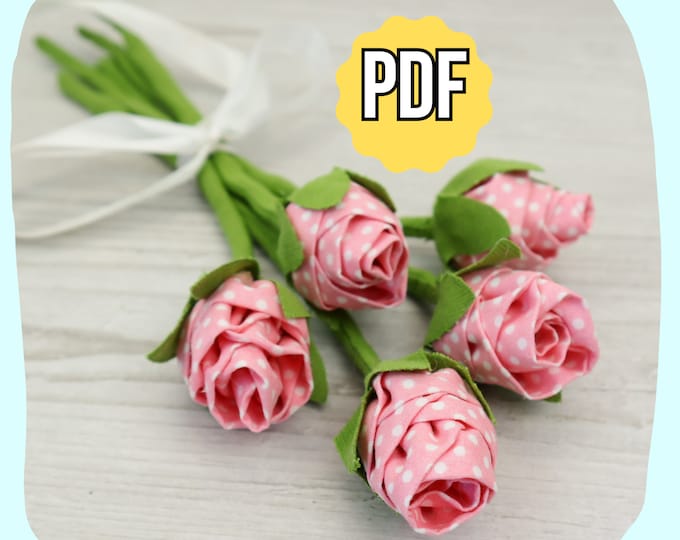 Flower Sewing Pattern Fabric Rose Easy DIY - Etsy