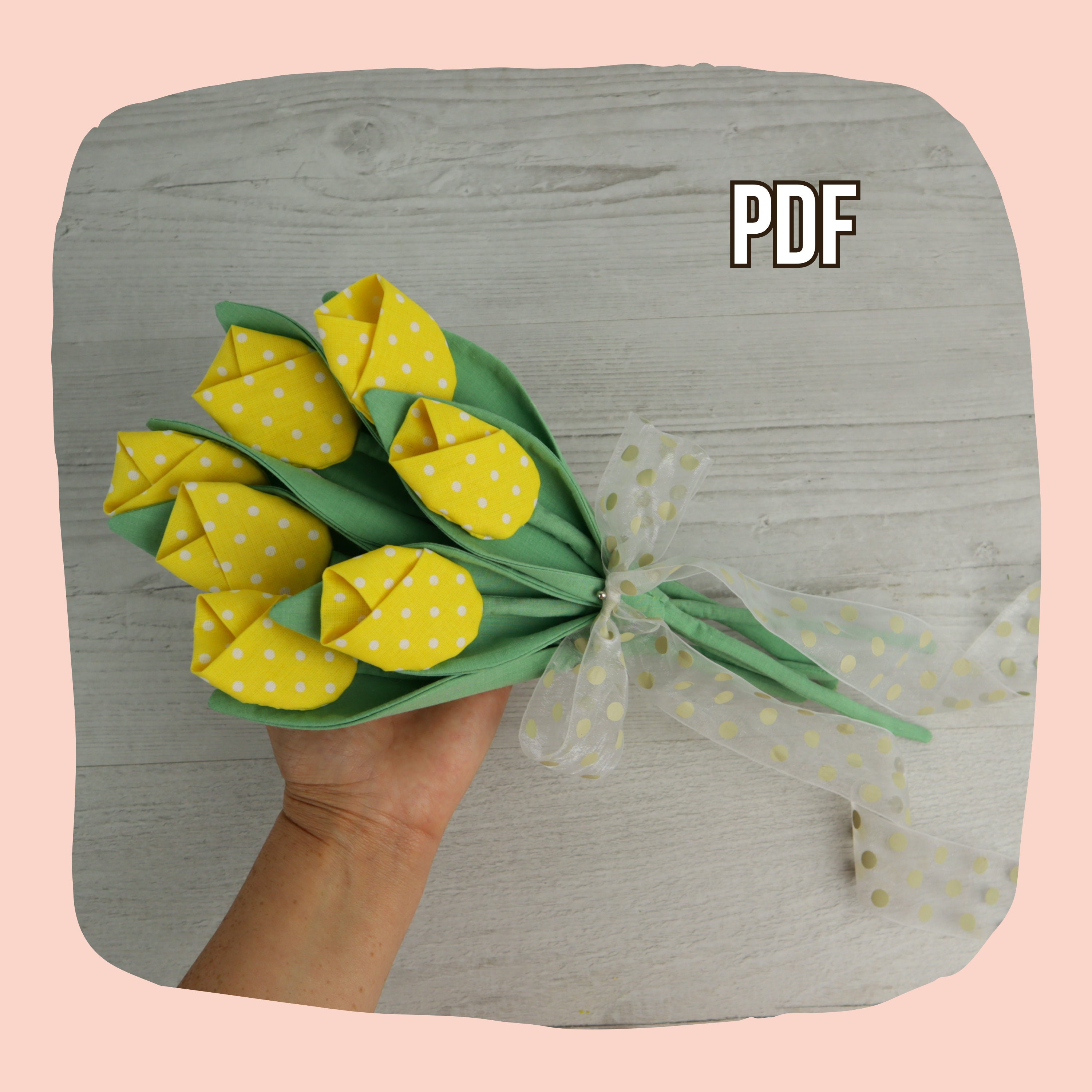 Flower Sewing Pattern Fabric Tulips Easy DIY - Etsy