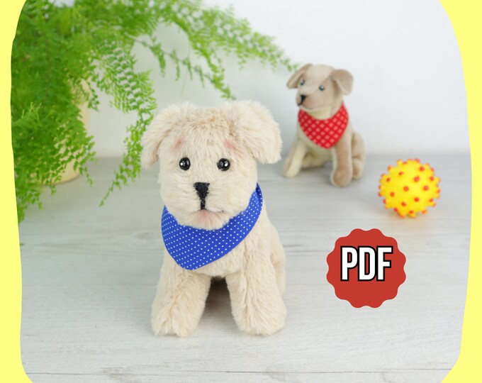 Dog Sewing Pattern PDF Digital Download Plush Dog Do It Yourself - Etsy