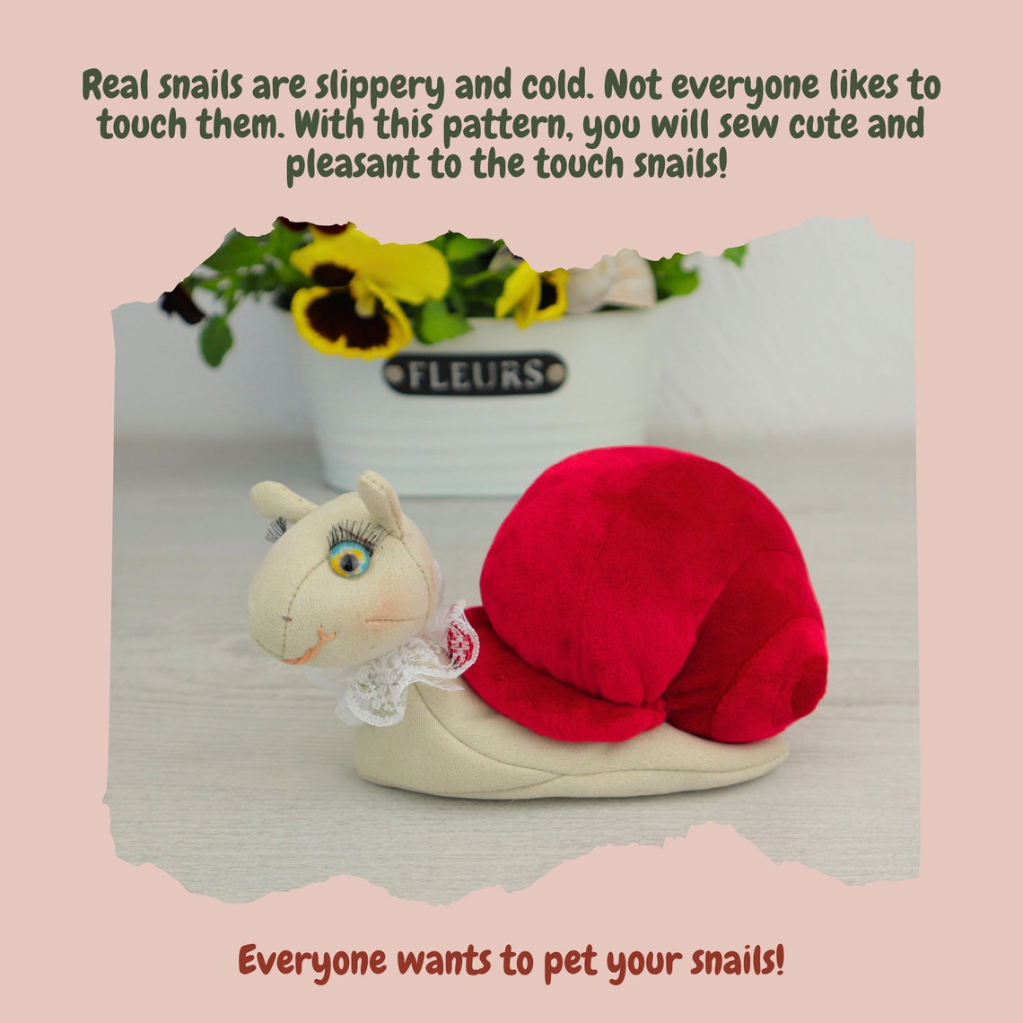 Snail Sewing Pattern PDF Digital Download Snail Decor Sewing With Your ...