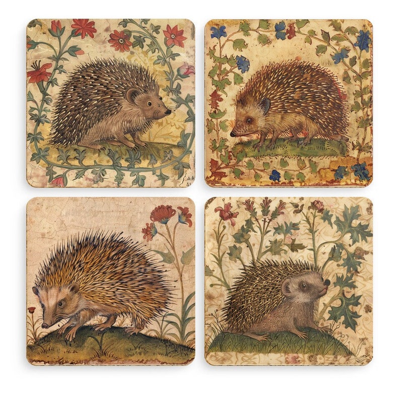 Medieval Hedgehog Art - Etsy UK