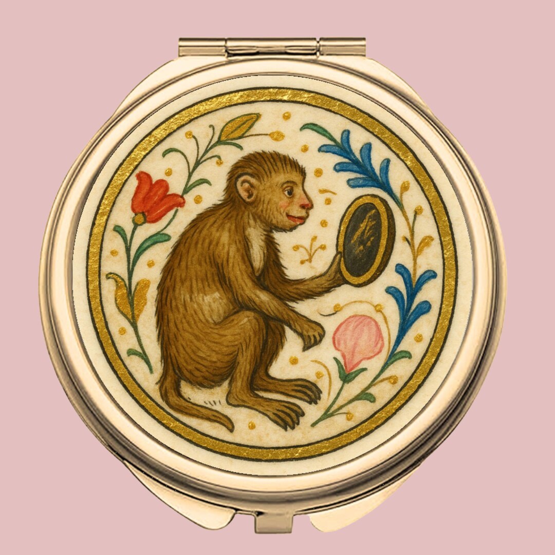 Medieval Monkey Compact Mirror – Manuscript Style Art - Etsy