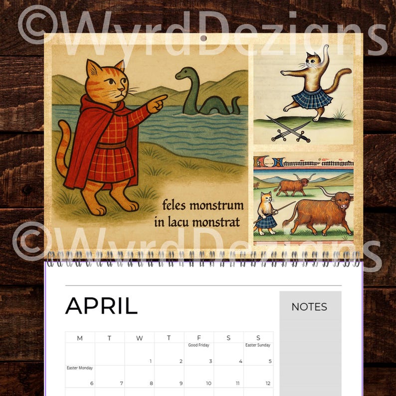 Cats in Kilts 2026 Calendar – Funny Scottish Cat Art, A4 - Etsy