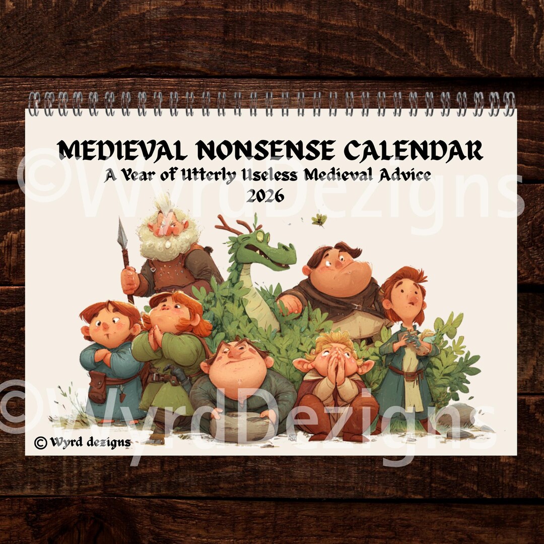 Medieval Nonsense Calendar 2026, Funny Quirky Illustrations, Useless ...