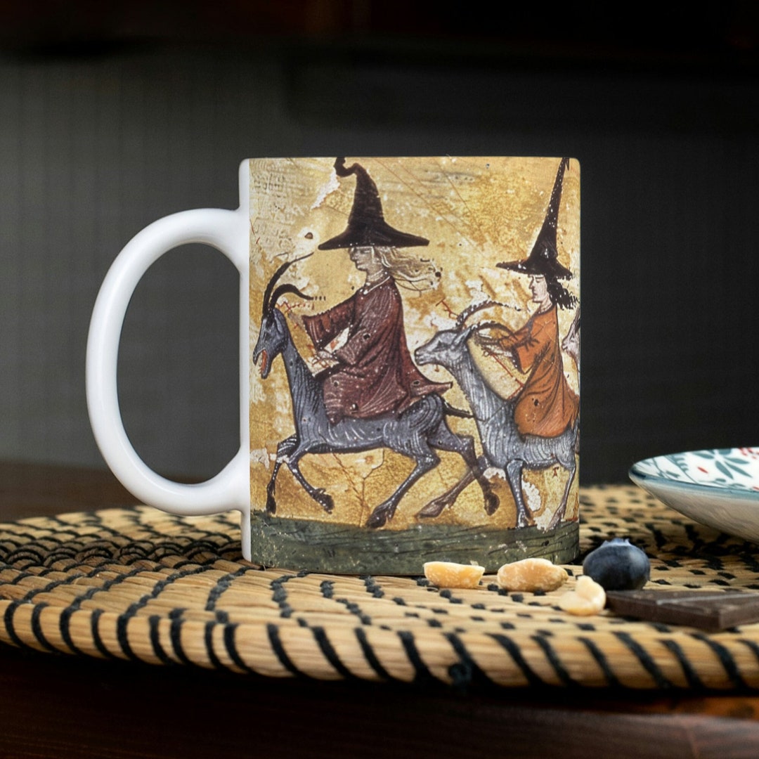 Witches Riding Goats Mug: Medieval Bestiary Art, Witchy Gift - Etsy