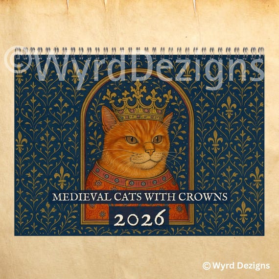 Wall Calendar 2026 Funny Weird Medieval Cats Calendar 2024,with Funny ...